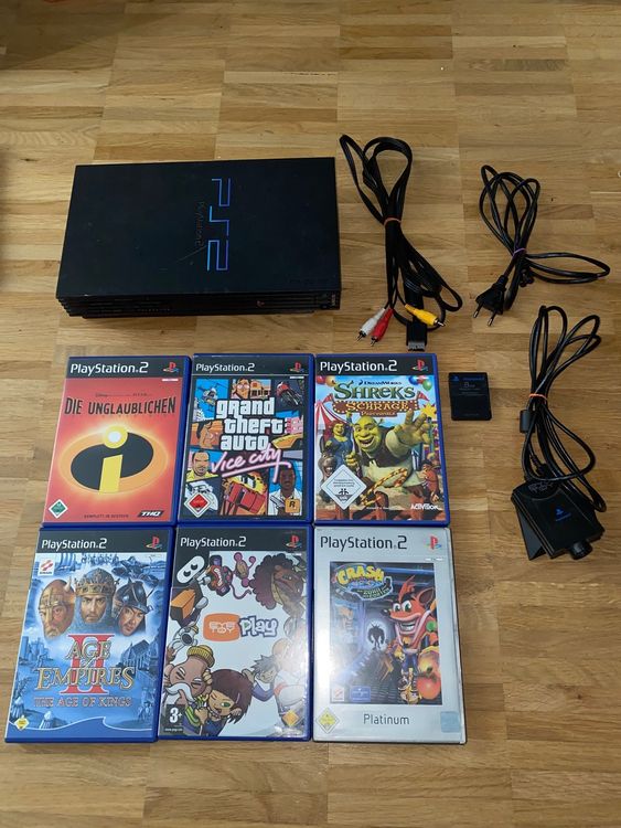 PS2 - Sony Playstation 2 mit 6 Spielen und Eye Toy Kamera (Gebraucht ...