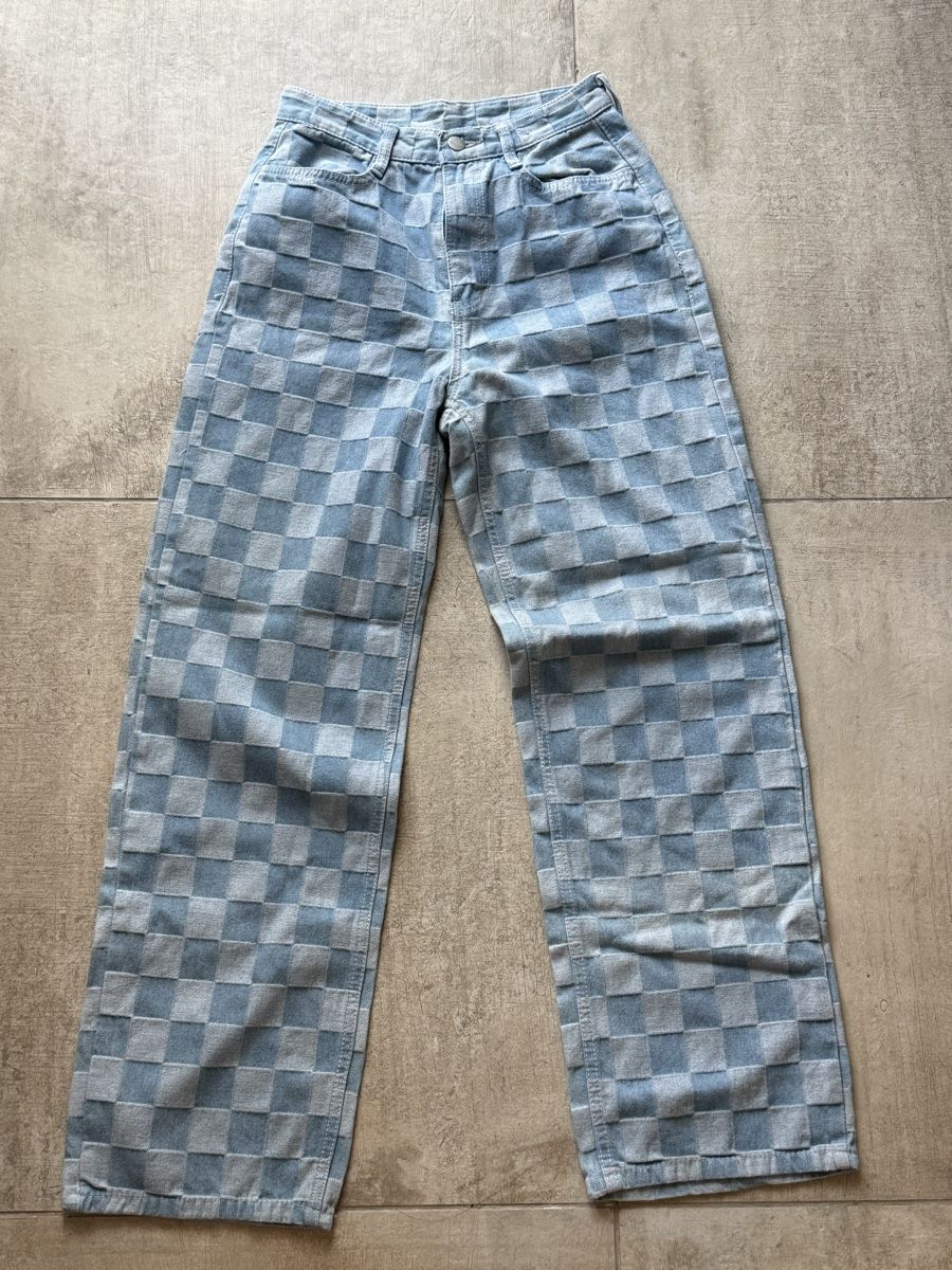 Cute checker jeans from Korea waist 25-26 (Neu (gemäss Beschreibung ...