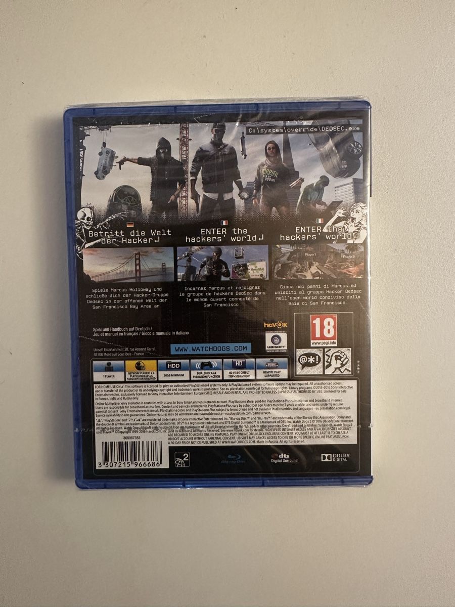 Originalverpackt! Watch Dogs 2 - PS4 - Neu & OVP🎮🎁 (Neu und ...