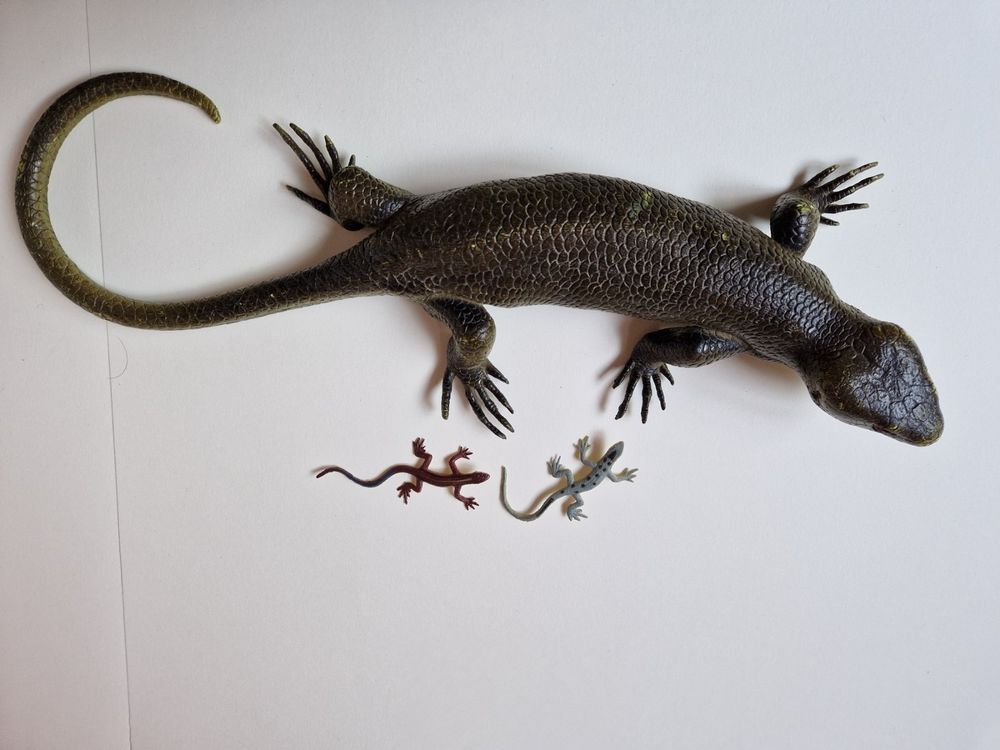 Lebensgrosse Echse (ca. 40cm lang) und zwei kleine Echsen (Gebraucht ...