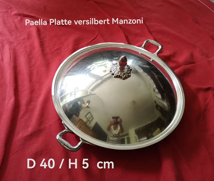 Paella Platte versilbert mit Deckel Manzoni (Gebraucht) in Binningen ...