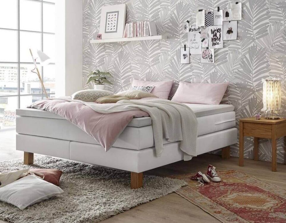 Boxspring Bett 180x200 Hasena beige mit Topper | Kaufen auf Ricardo
