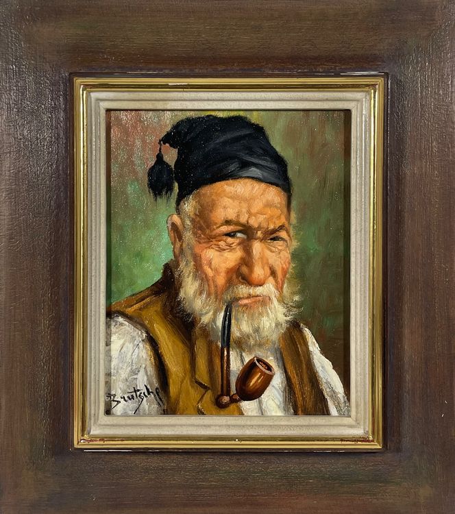 Peter Brutsche Gemälde von einer Alten Mann mit Pfeife (Gebraucht) in Root für CHF 5 – mit ...