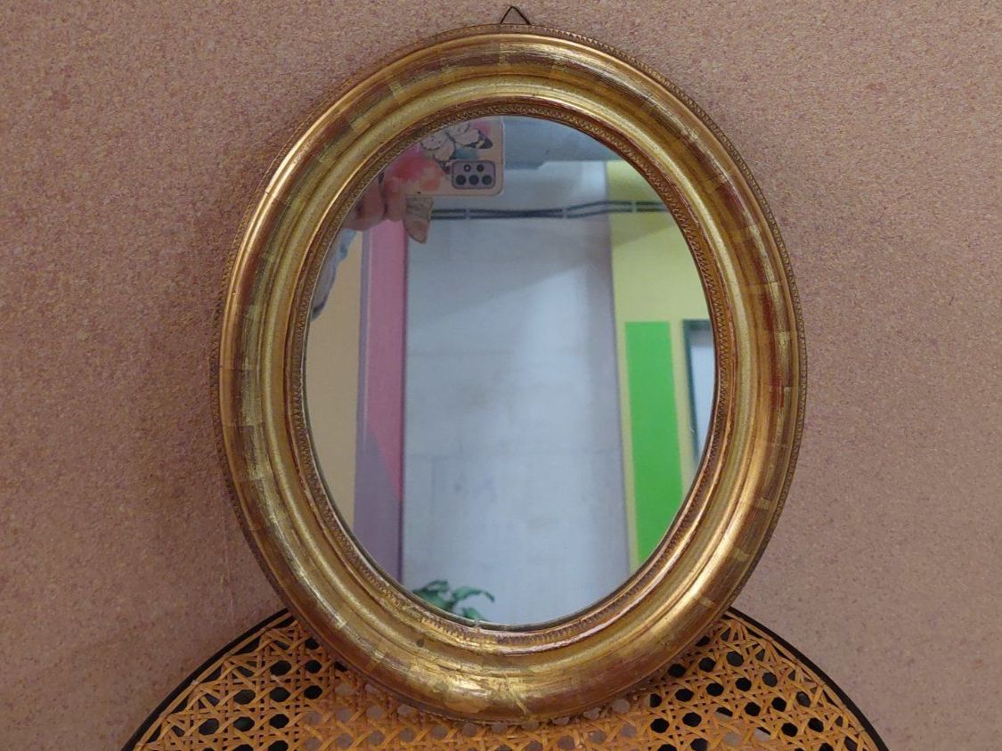 Goldener Vintage Spiegel Louis Philippe Stil, 33x29 cm (Gebraucht) in ...