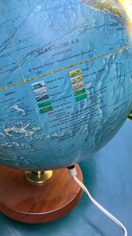 Globe terrestre vintage SCAN-GLOBE A/S Danemark, éclairé (Gebraucht) in ...
