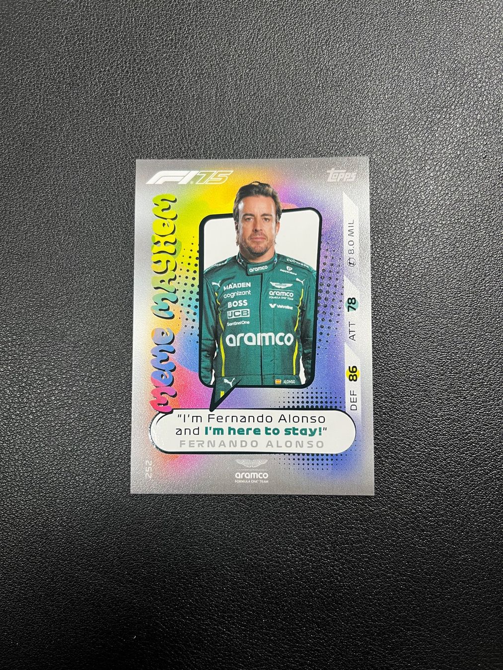 Topps Turbo Attax 2025 Fernando Alonso 252 (Neu (gemäss Beschreibung ...