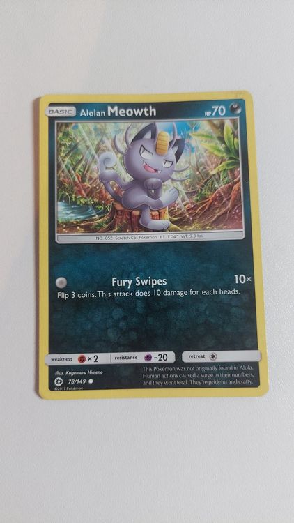 Alolan-Meowth Pokemon Karte 78/149 Sun & Moon | Kaufen auf Ricardo
