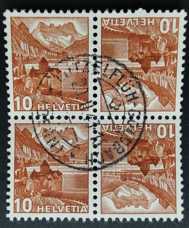 TR79 Bloc 4 Timbre Suisse 1943 Oblitere (Gebraucht) in Cousset für CHF 0.65 – mit Lieferung auf ...