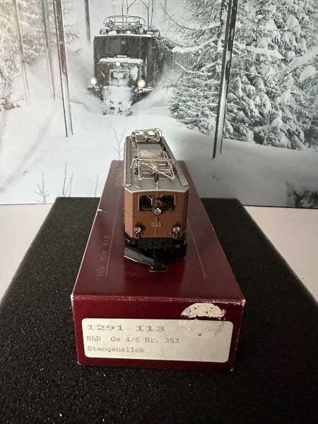 Bemo 1291 113 H0m: RhB Stangenlok Ge 4/6 Nr. 353 braun (Neu (gemäss Beschreibung)) in Basel für ...