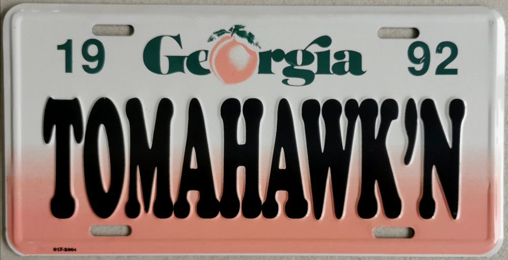 Georgia (TOMAHAWK'N) licence plate 1992 (Neu (gemäss Beschreibung)) in ...