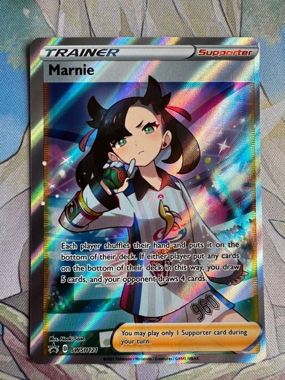 Pokémon TCG – Marnie Full Art (SWSH121) Promo (Neu (gemäss Beschreibung ...