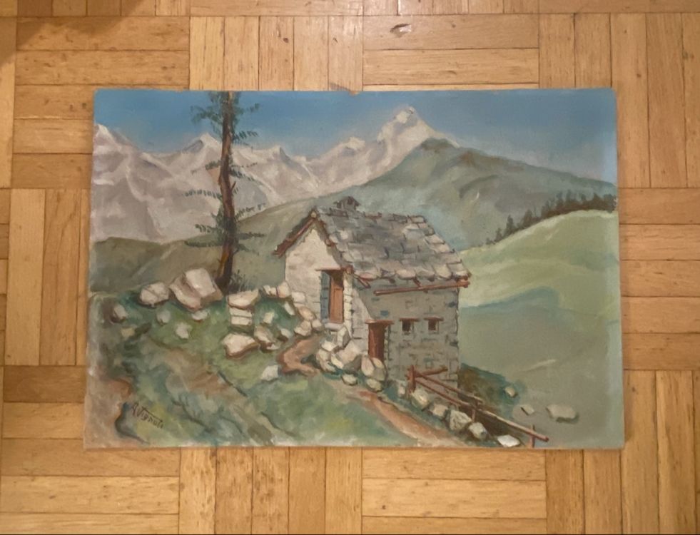Tableau chalet de montagne signé A.Vignati (D'occasion) à Lausanne pour CHF 10 – avec livraison ...