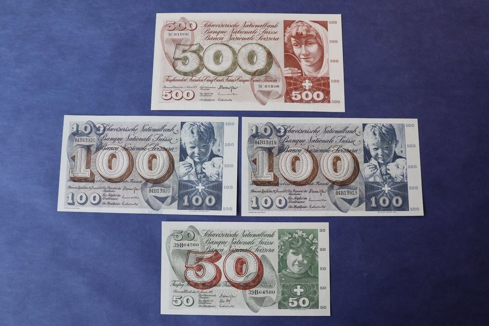 Rarität: 1x 500 Note, 2x 100 Note, 1x 50 Note aus 1972 (Neu (gemäss ...