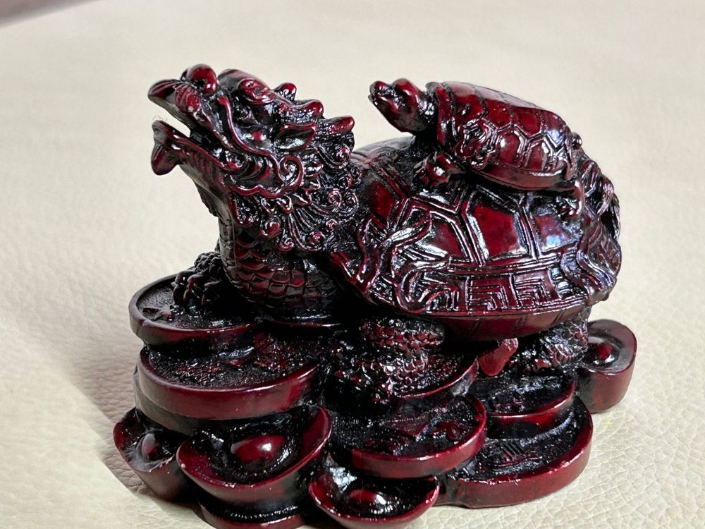 Drachenschildkröte auf Münzen, Feng Shui Figur (Neu (gemäss ...