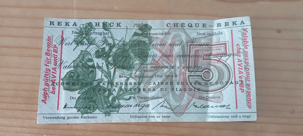 Alter Reka-Check von 1966 - Selten! - Fr. 5.- Gültig (Gebraucht) in ...