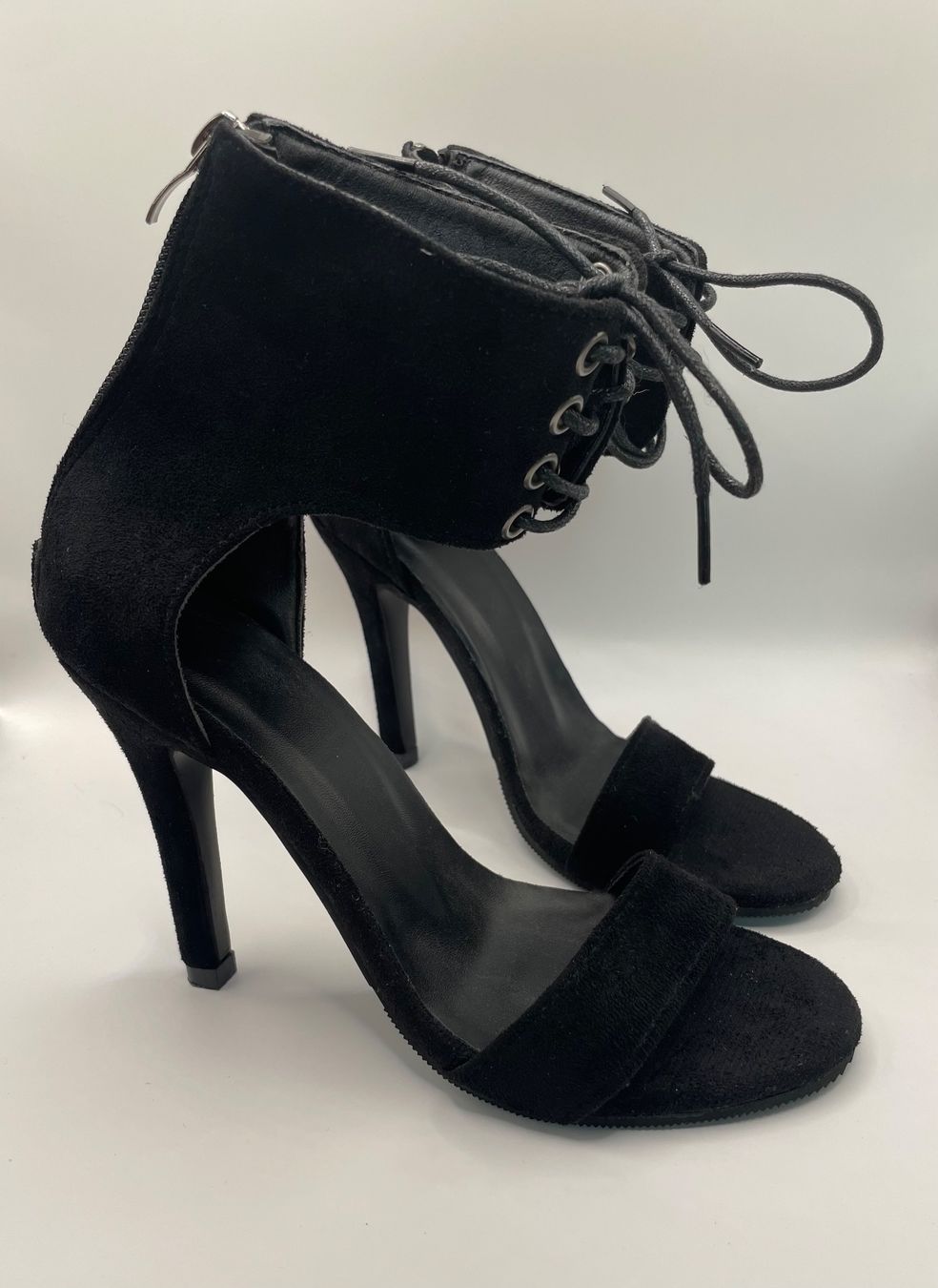 Black Lace-Up Stiletto Sandals High Heels EU 36 (Gebraucht) in Bubikon ...