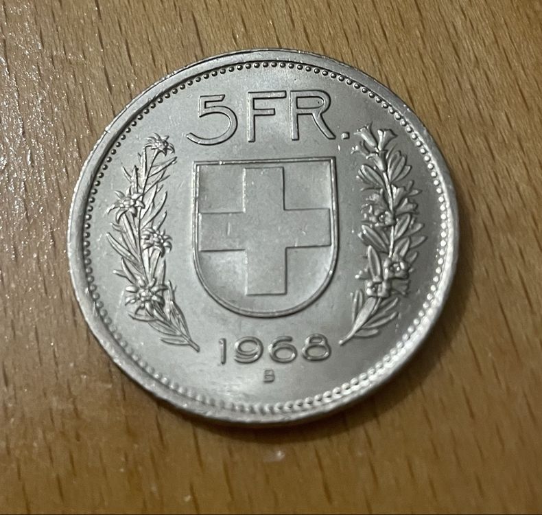 5 Fr. Münze von 1968 (Gebraucht) in Magden für CHF 15 – mit Lieferung ...
