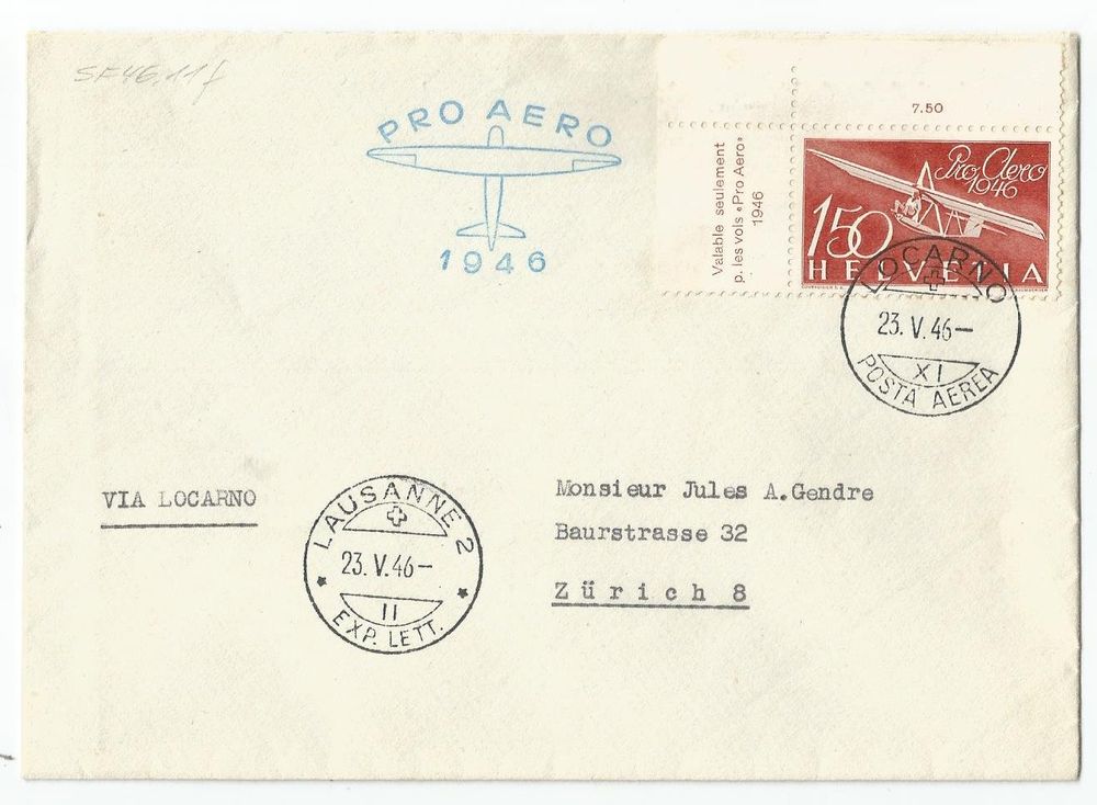 ** PRO AERO - SONDERFLUG JAHR 1946 ** (Gebraucht) in Heimenschwand für CHF 5 – mit Lieferung auf ...