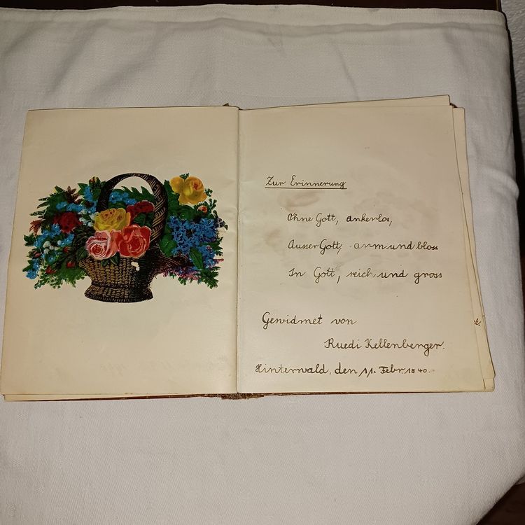 Poesiealbum mit vielen Oblaten und Scherenschnitten 1937 | Kaufen auf Ricardo