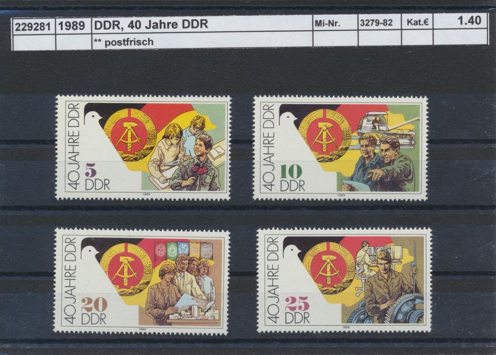 1989 DDR, 40 Jahre DDR, ** postfrisch (Neu (gemäss Beschreibung)) in ...