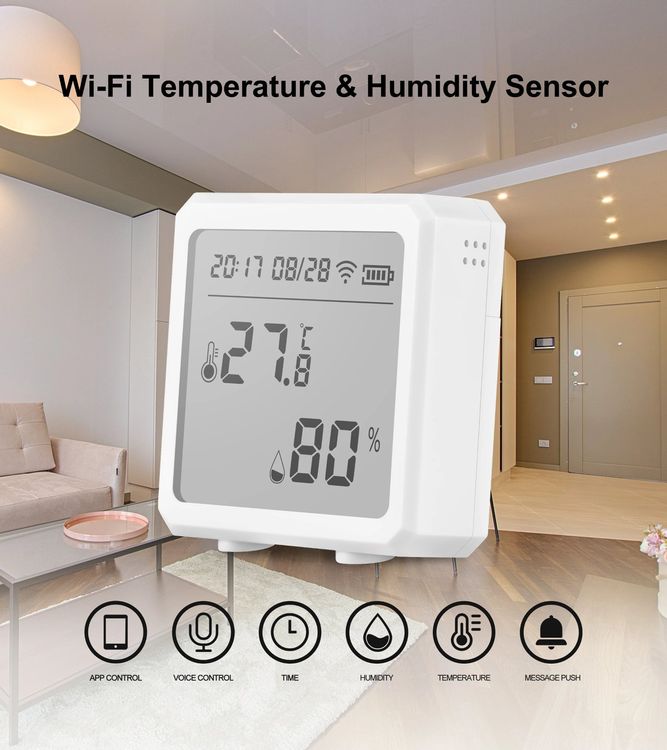 WiFi Thermometer+Hygrometer Sensor (Tuya/SmartLife) (Neu und ...