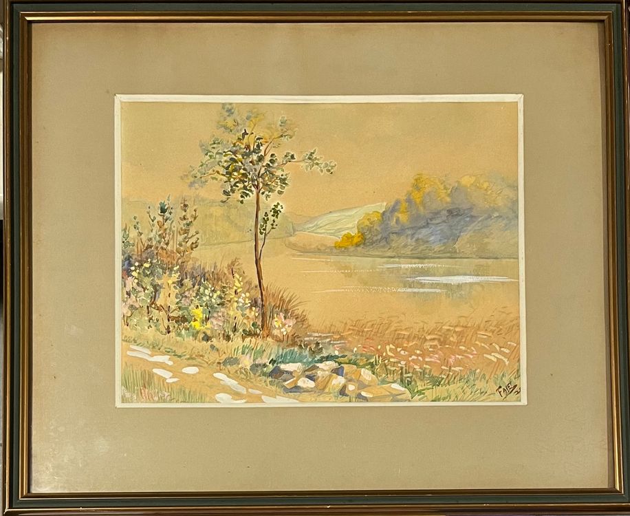 Landschafts Aquarell Unleserlich Signiert | Kaufen auf Ricardo