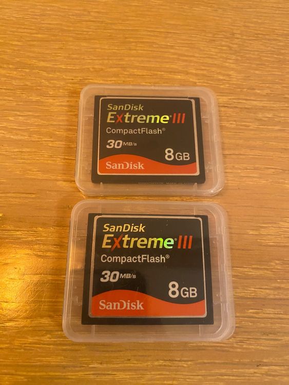 2 x Sandisk CompactFlash Extreme III 30 MB/s 8 GB (Gebraucht) in Salmsach für CHF 5 – mit ...