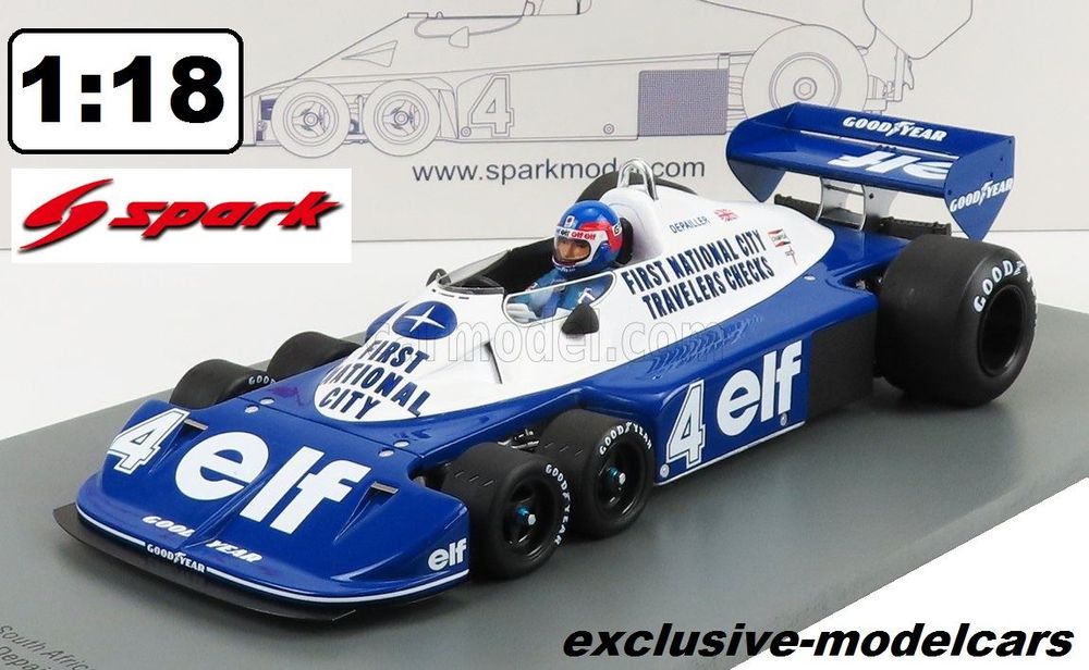 TYRRELL P34 #4 Südafrika 1977 (Patrick Depailler) 1:18 SPARK (Neu und originalverpackt) in ...