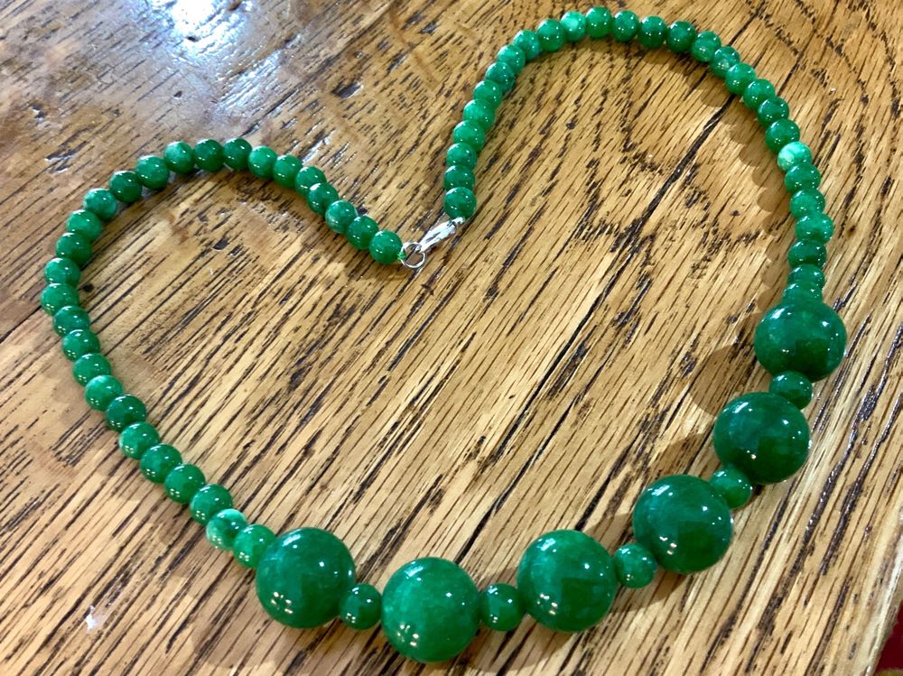 VINTAGE JADE COLLIER NATÜRLICHE STEINE, 48 GR | Kaufen auf Ricardo
