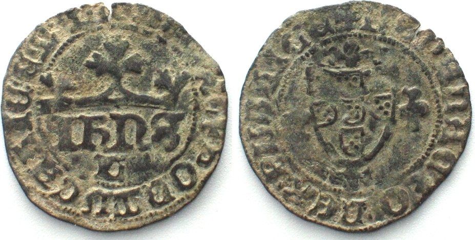 PORTUGAL 1/2 Real Cruzado ND Lisboa JOAO I 1385–1433 billon (Gebraucht ...