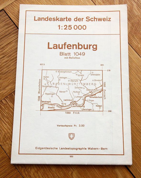 Landeskarte der Schweiz Laufenburg - Blatt 1049 - 1:25 000 (Gebraucht) in Bern für CHF 4 – mit ...