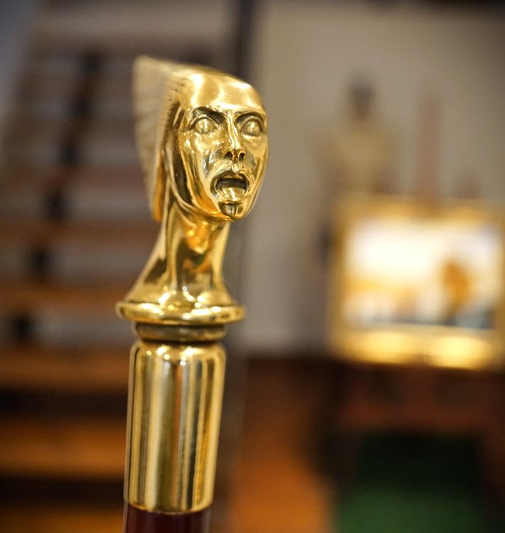 IMPOSANTER GEHSTOCK GEIST DES WINDES BRONZE SKULPTUR FIGUR | Kaufen auf Ricardo