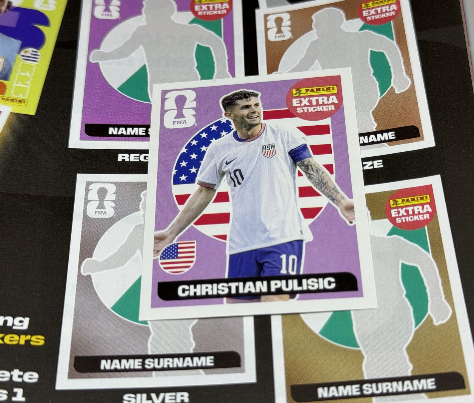 Christian Pulisic Panini 2026 Extra Sticker Regular Violet (Neuf (Voir ...