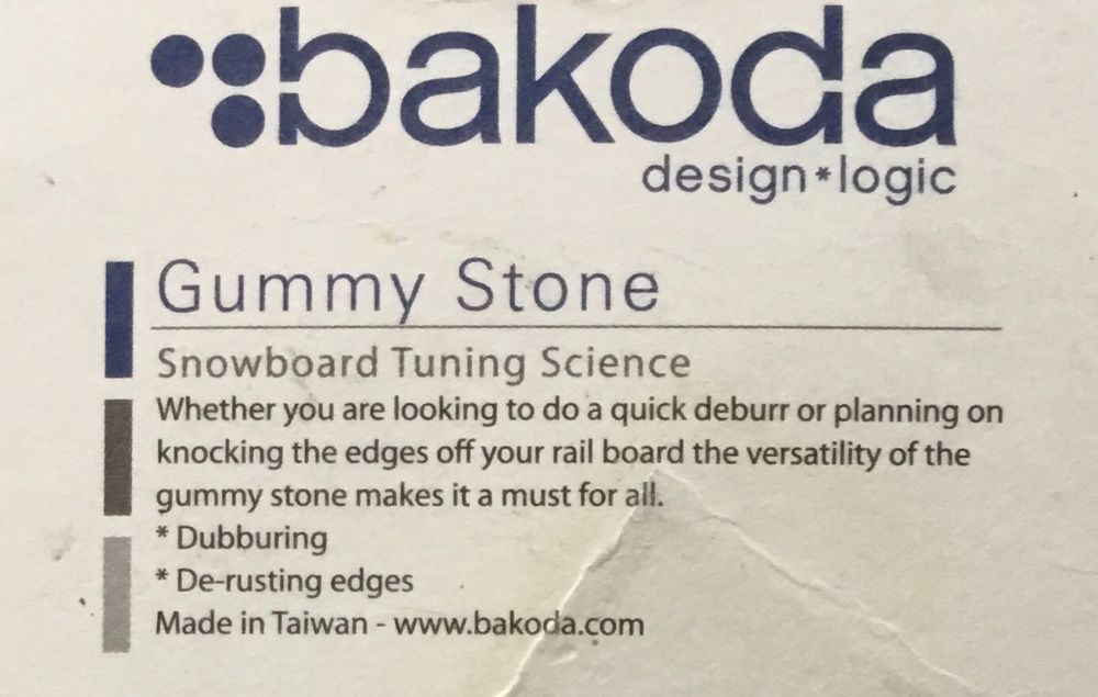 BAKODA - GUMMY STONE - Snowboard Tuning Science OVP | Kaufen auf Ricardo