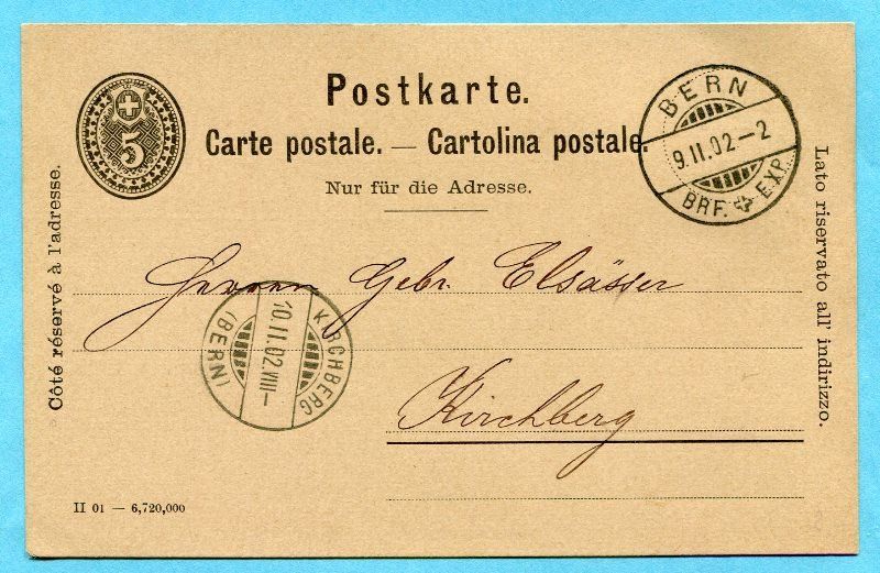 Postkarte Bern 1902 mit Zudruck J. Hirter | Kaufen auf Ricardo