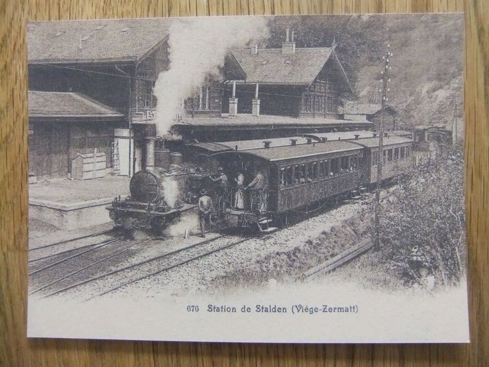 Dampflokomotive der Visp-Zermatt Bahn am Bahnhof Stalden (Gebraucht) in St. Niklaus VS für CHF 9 ...