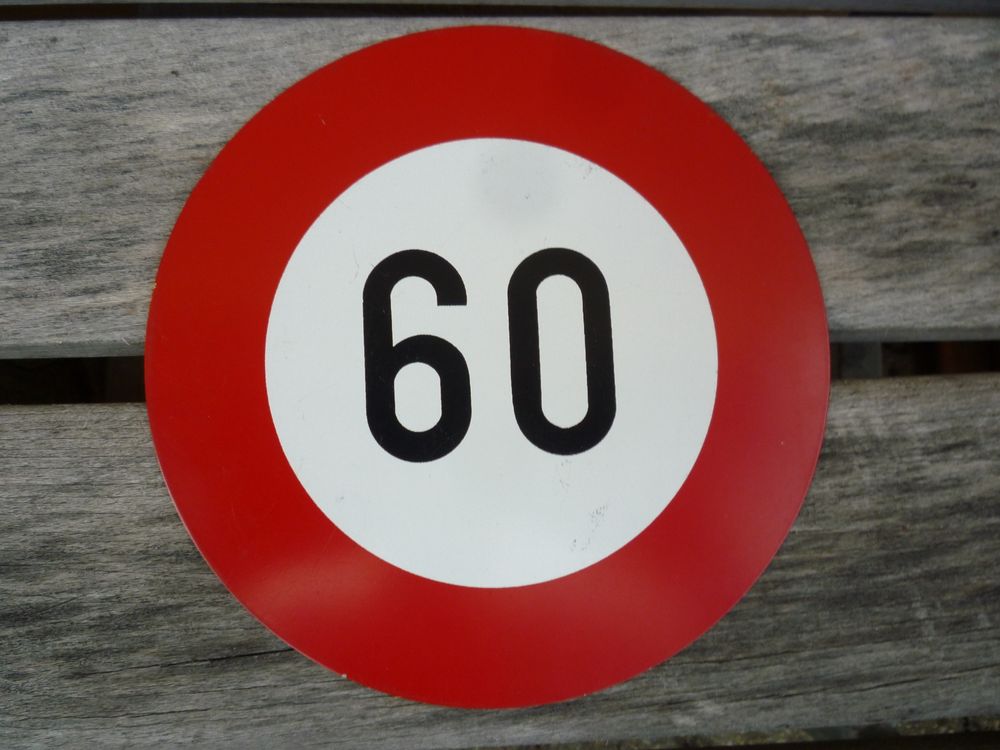 Tempo 60 Schild Metallschild 60. Geburtstag Ø 20cm Alu | Kaufen auf Ricardo