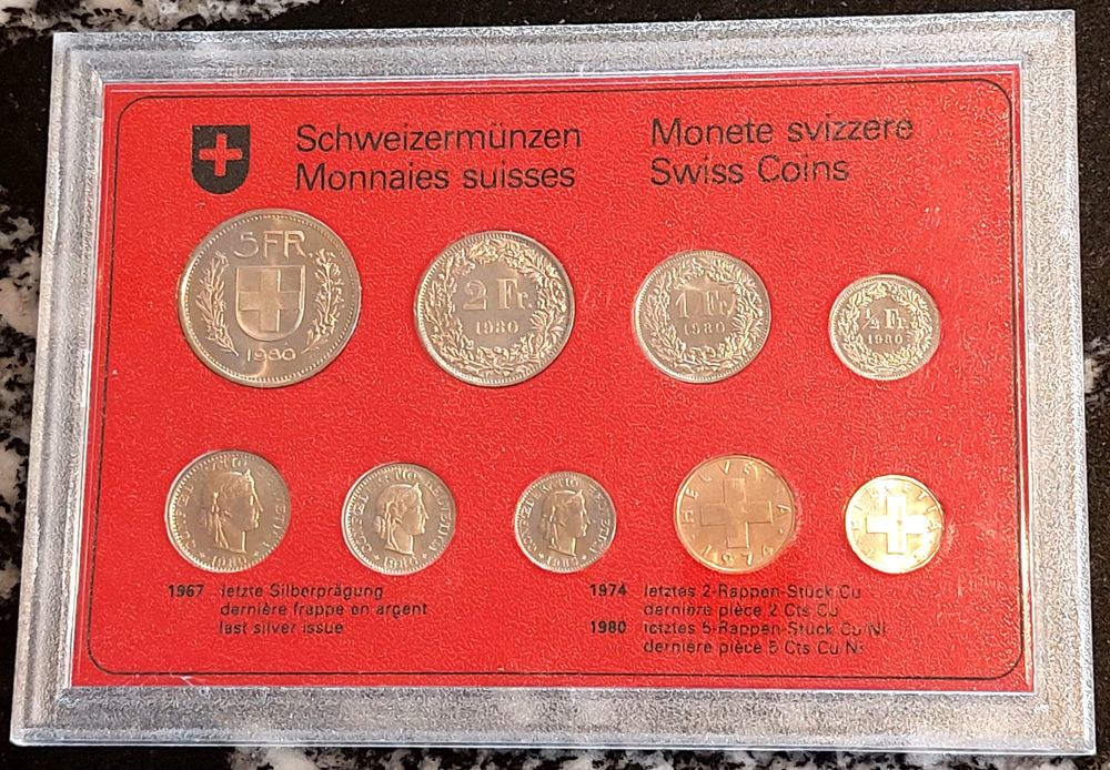 CH - Münzsatz 1980 stgl (Neu (gemäss Beschreibung)) in Arch für CHF 48 – mit Lieferung auf ...
