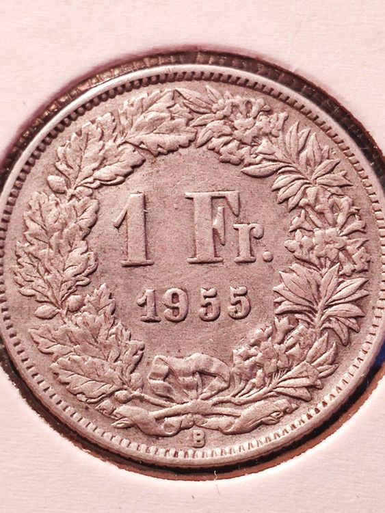 1955 1fr silber unzirkuliert / pas circulé /fior di conio (Neu und originalverpackt) in Minusio ...