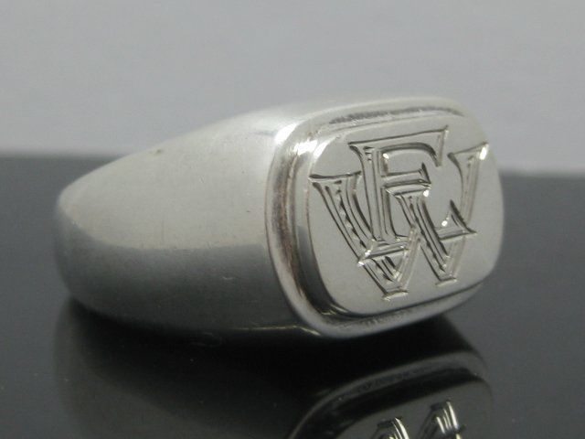 Antik Ring Monogramm EW / WE Silber 800 Gr. 59 / 11.6 g | Kaufen auf ...