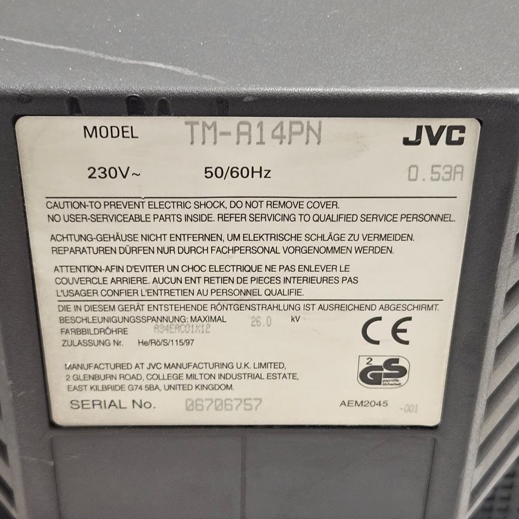 JVC Video Monitor RM-A14PN (Gebraucht) in Niederdorf für CHF 99 – mit ...