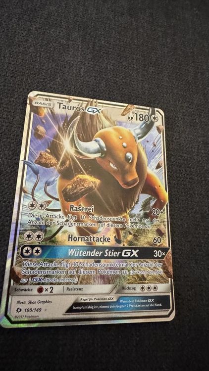 Taurus GX Pokémon Karte - Selten - Top Zustand!🔥🐮(100/149) (Neu (gemäss ...