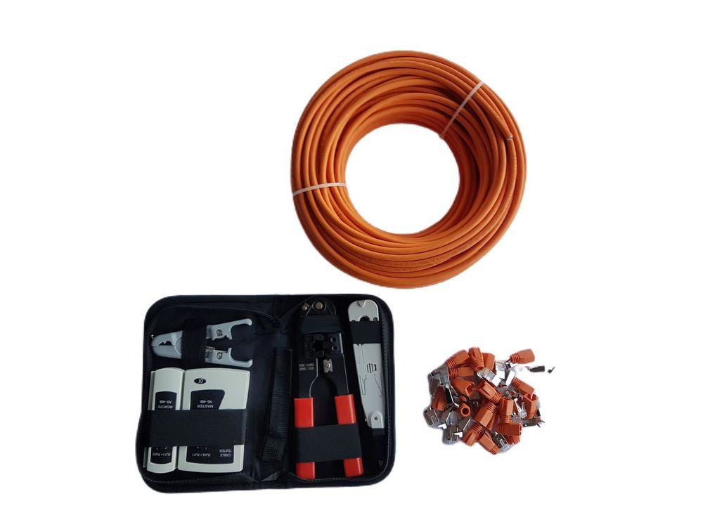 Cat7 Netzwerkkabel 40m 20x RJ45 Werkzeug | Kaufen auf Ricardo