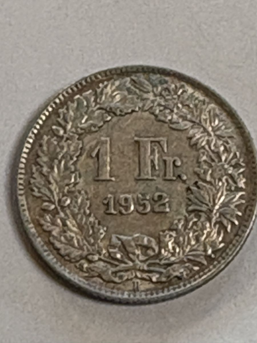 1 Fr. Silbermünze 1952 - Selten! Schweizer Münze Sammlerstüc (Gebraucht) in Dietwil für CHF 3.5 ...