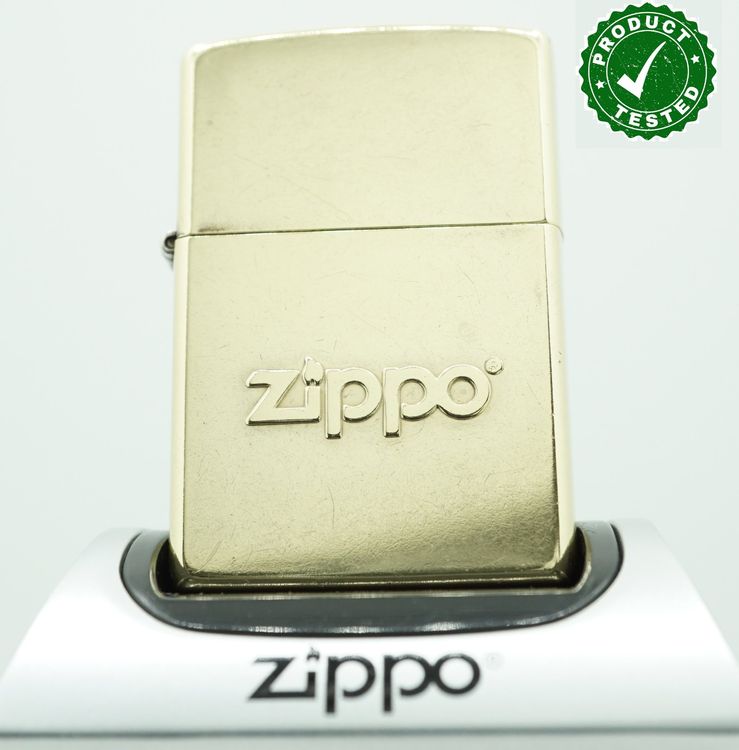 ZIPPO® LOGO - EMBOSSED- SOLID BRASS-2019-GEZÜNDET (Gebraucht) in Mels ...