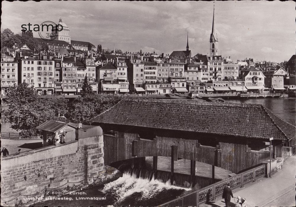 1950 AK Zürich_ unterer Mühlesteg _ Limmatquai (Gebraucht) in Eggersriet für CHF 1 – mit ...