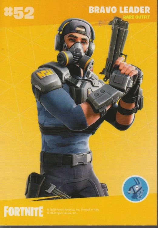 FORTNITE TRADING CARD serie 2 # 52 BRAVO LEADER Rare outfit (Neu ...