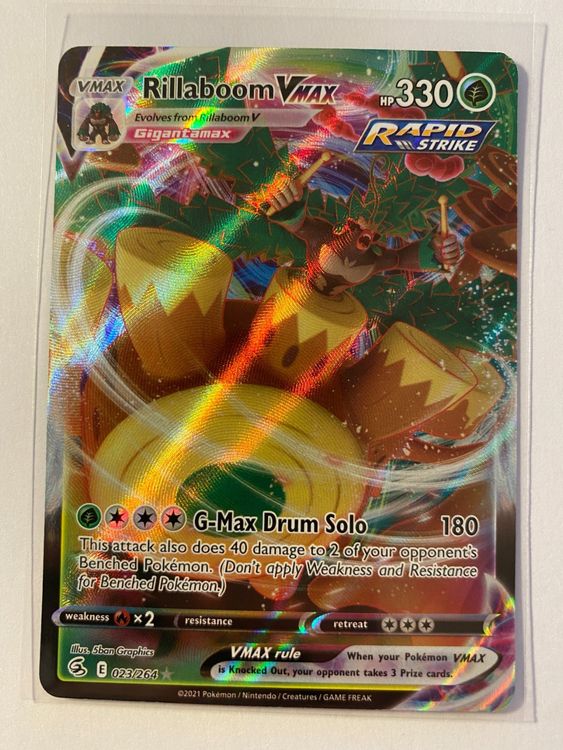 Pokemon Rillaboom Vmax 023/264 Fusion Strike EN (Neu (gemäss ...