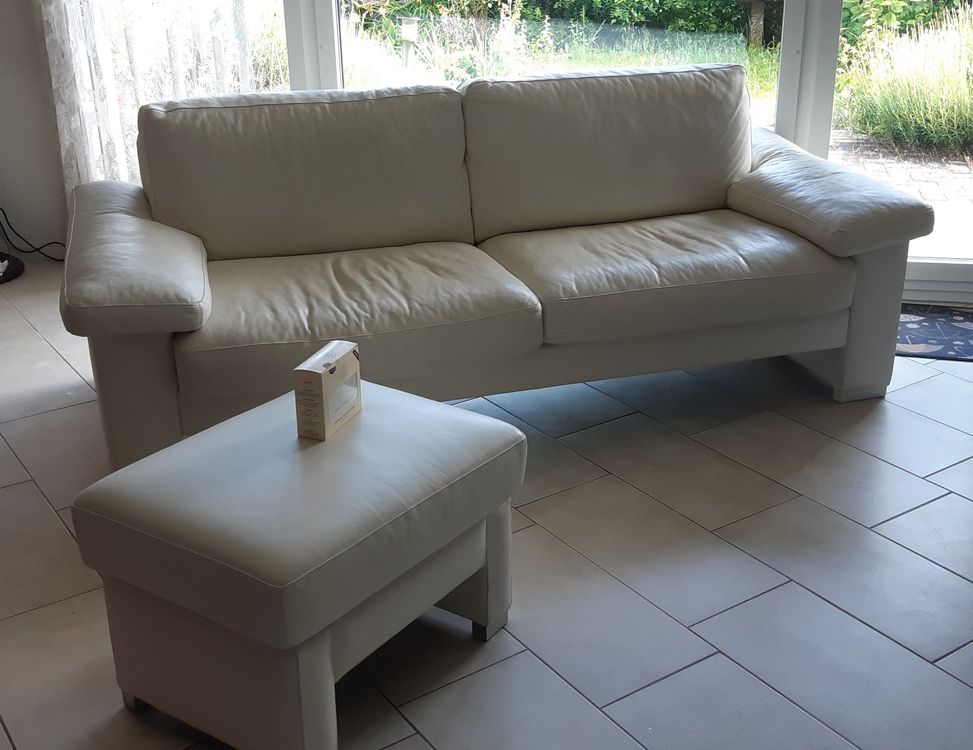 Hochwertiges Leder Sofa und Hocker | Kaufen auf Ricardo