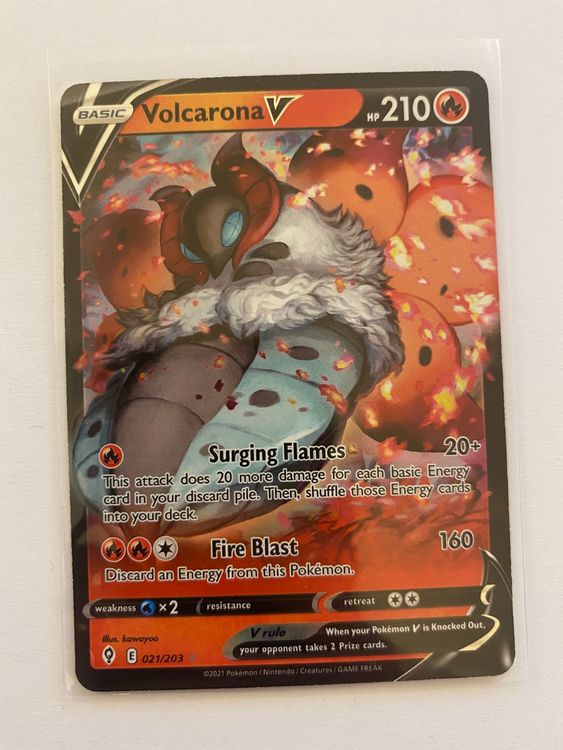 Pokemon Volcarona V 021/203 Evolving Skies EN (Neu (gemäss Beschreibung ...